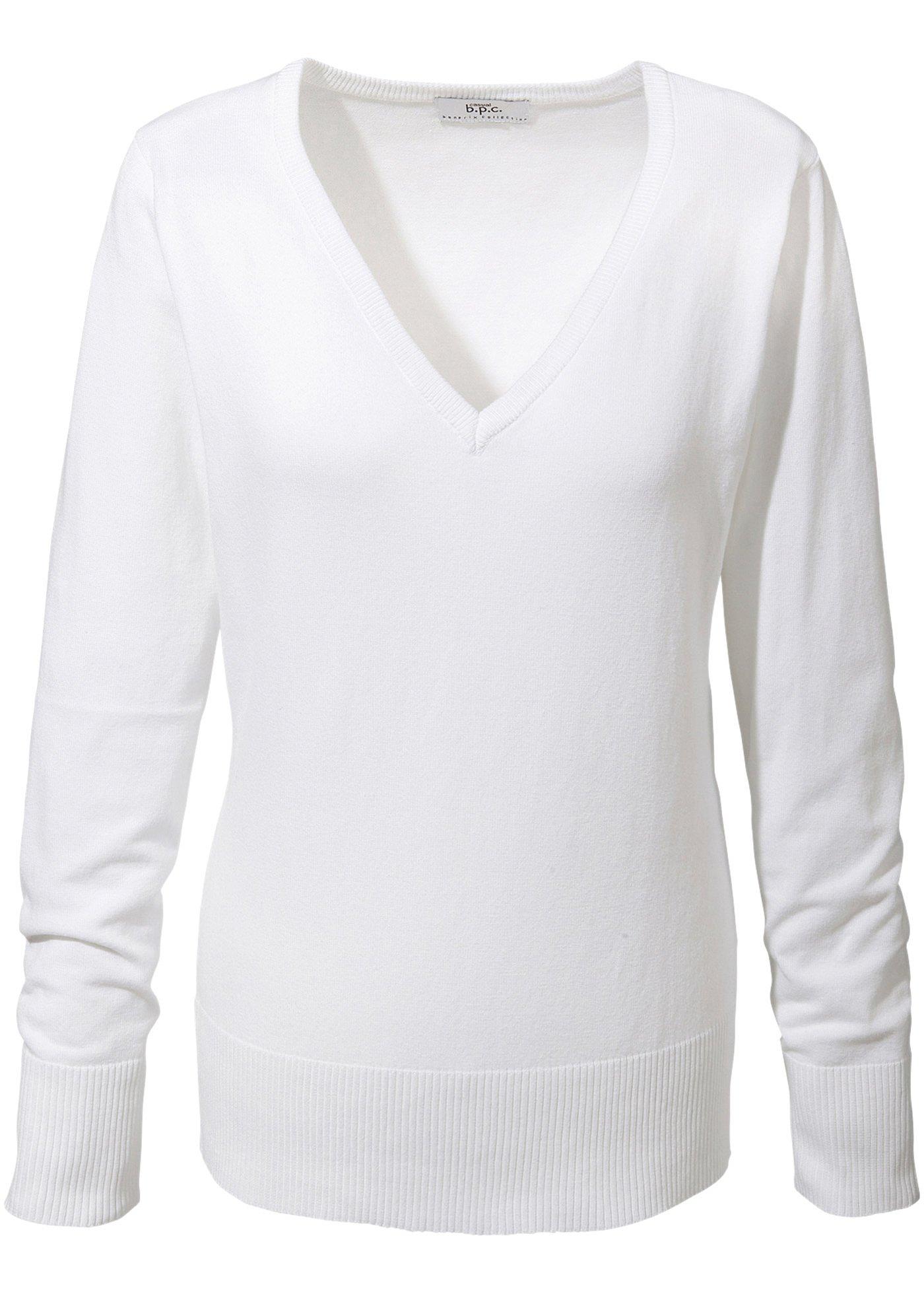 Maglione basic comodo in misto cotone - Bianco Maglione basic comodo in misto cotone - Bianco