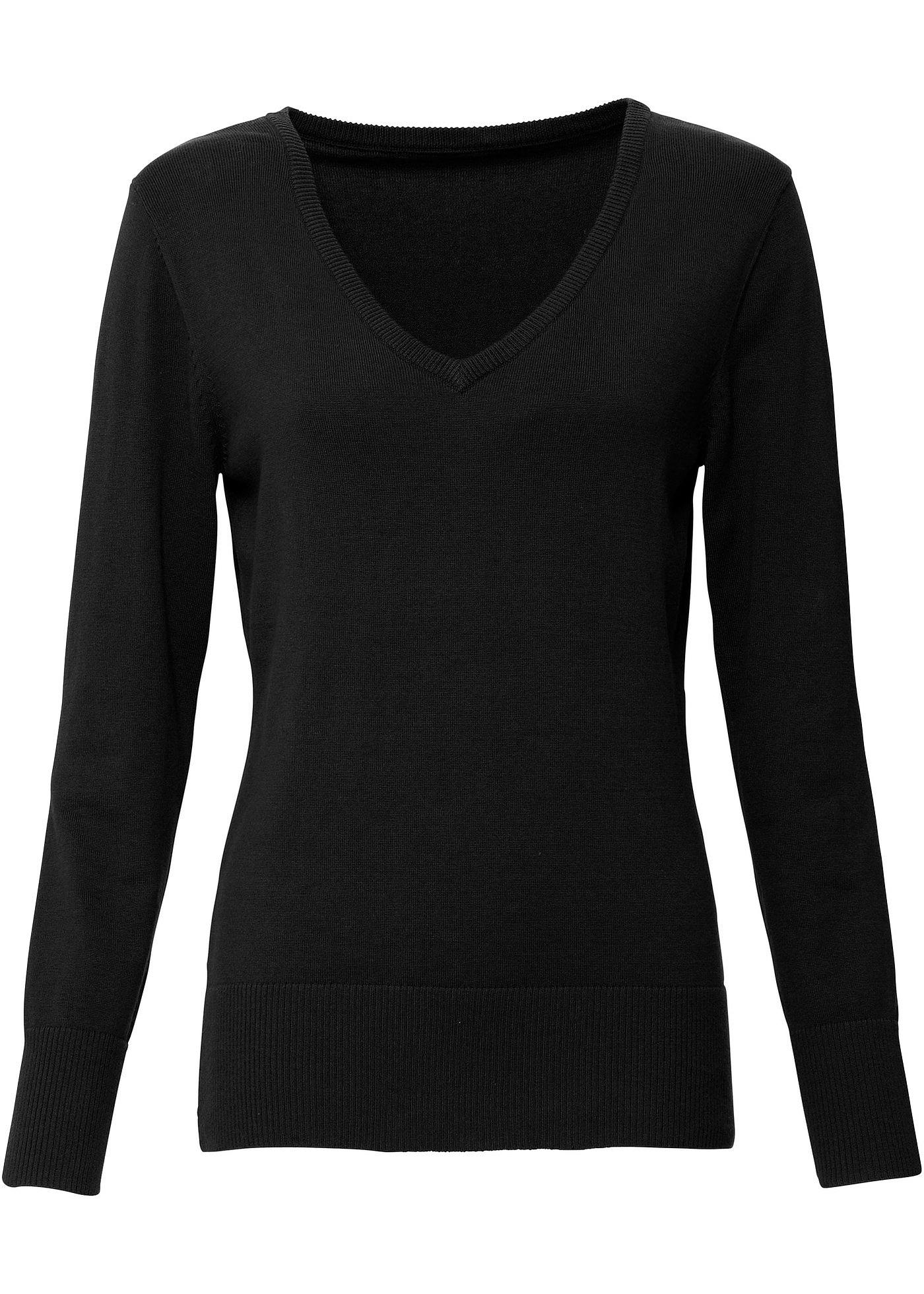 Maglione basic comodo in misto cotone - Nero Maglione basic comodo in misto cotone - Nero