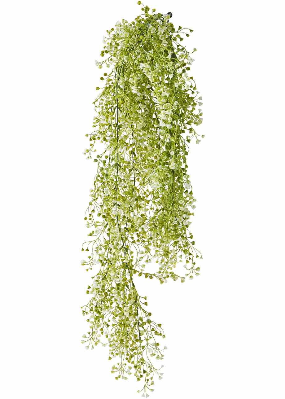 Tralcio artificiale con bellissimi fiorellini - Verde / bianco