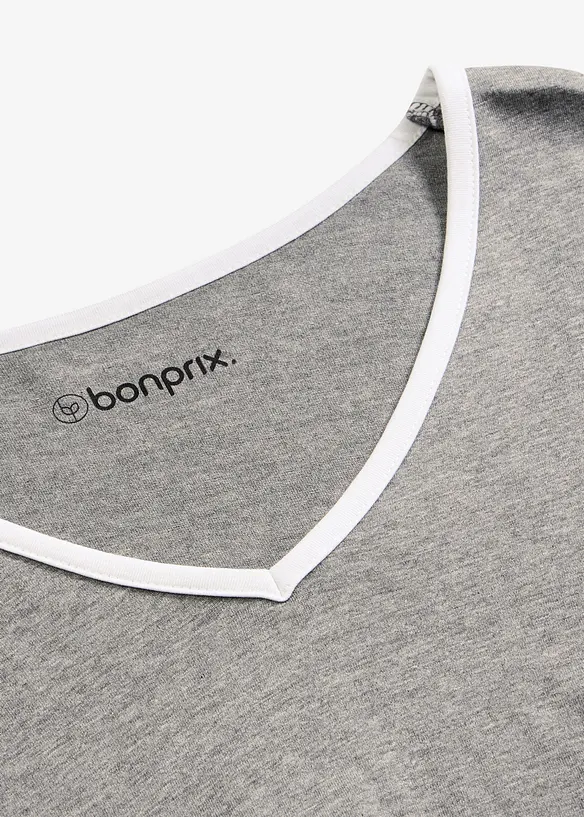 Pigiama comodo - Grigio melange / bianco